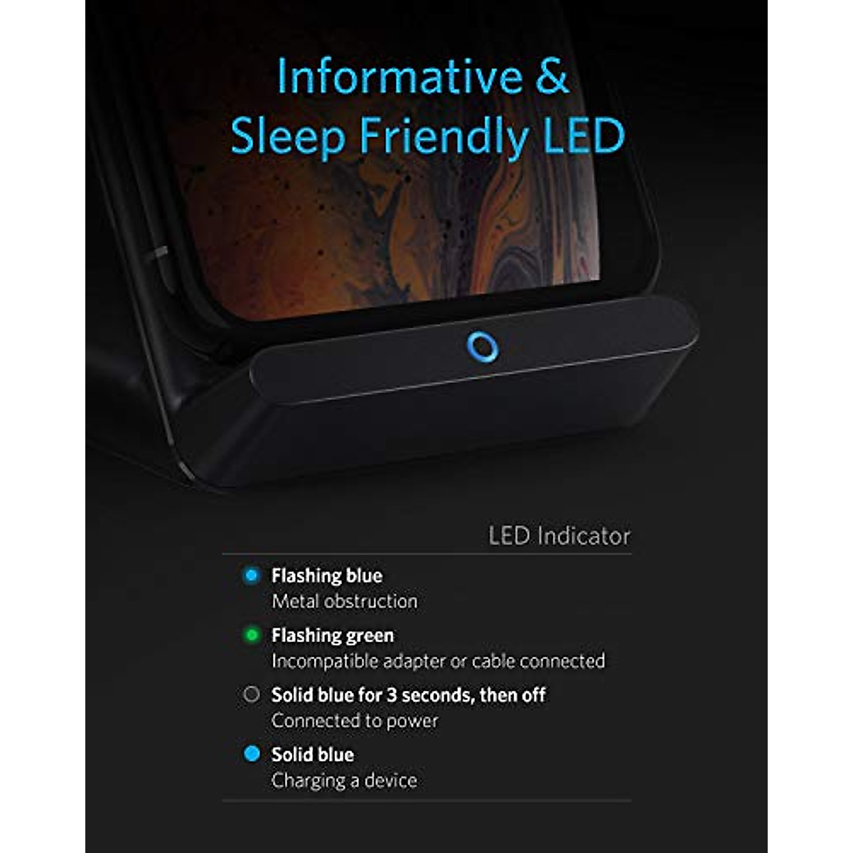 Anker 2 Pack 313 Wireless Charger (Stand), Qi-Certified for iPhone 14/14 Pro/14 Pro Max/13/13 Pro Max, 10W Fast-Charging Galaxy S20, S10 (No AC Adapter)