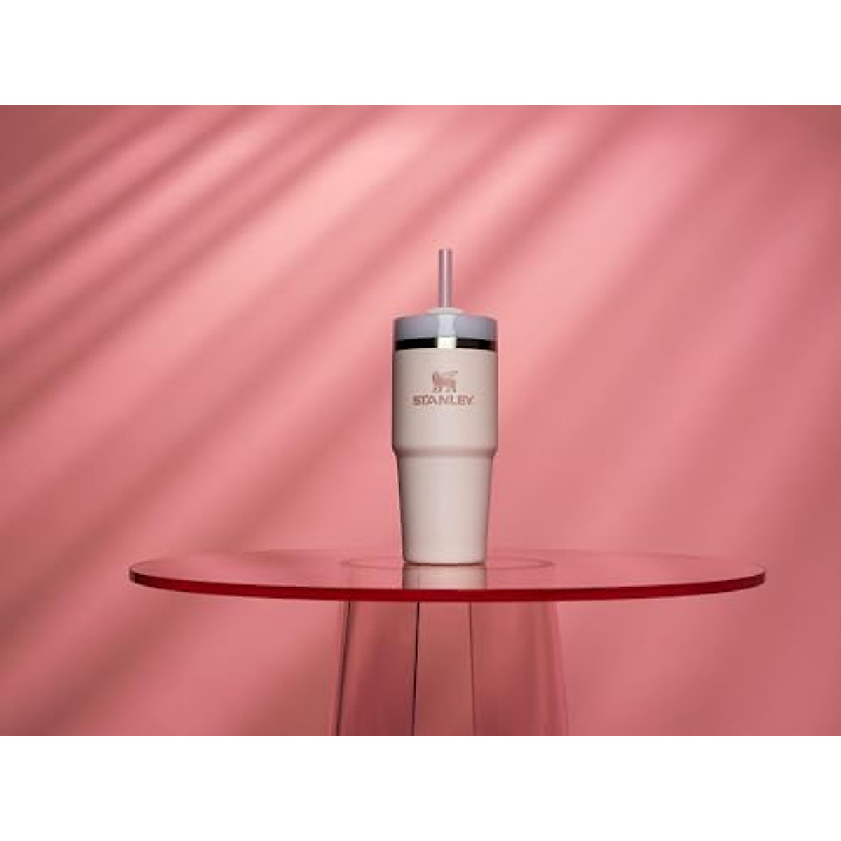 Stanley Quencher H2.0 Tumbler with Straw 14 oz | Flowstate 3-Position Lid | Cup Holder Compatible for Travel | Insulated Stainless Steel Cup | BPA-Free | Rose Quartz 2.0