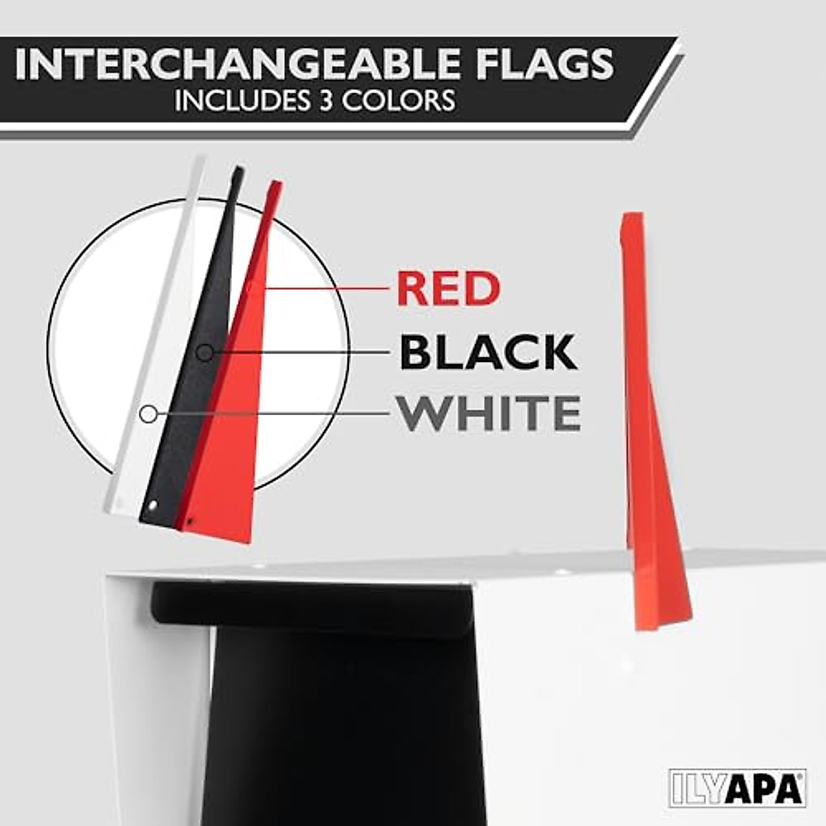 Ilyapa Modern Design Mailbox, Ready to Post Mount - White Powder Coated Steel Heavy Duty Curbside Welded Mailbox, All Weather Durable and Corrosion Resistant, Stainless Steel Hinges and Magnetic Door