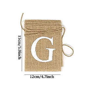 Honbay Gifts Sign Gifts Bunting Banner Vintage Burlap Banner for Wedding Party, Bridal Shower, Baby Shower, Bachelorette Party, Birthday Party,etc (White)