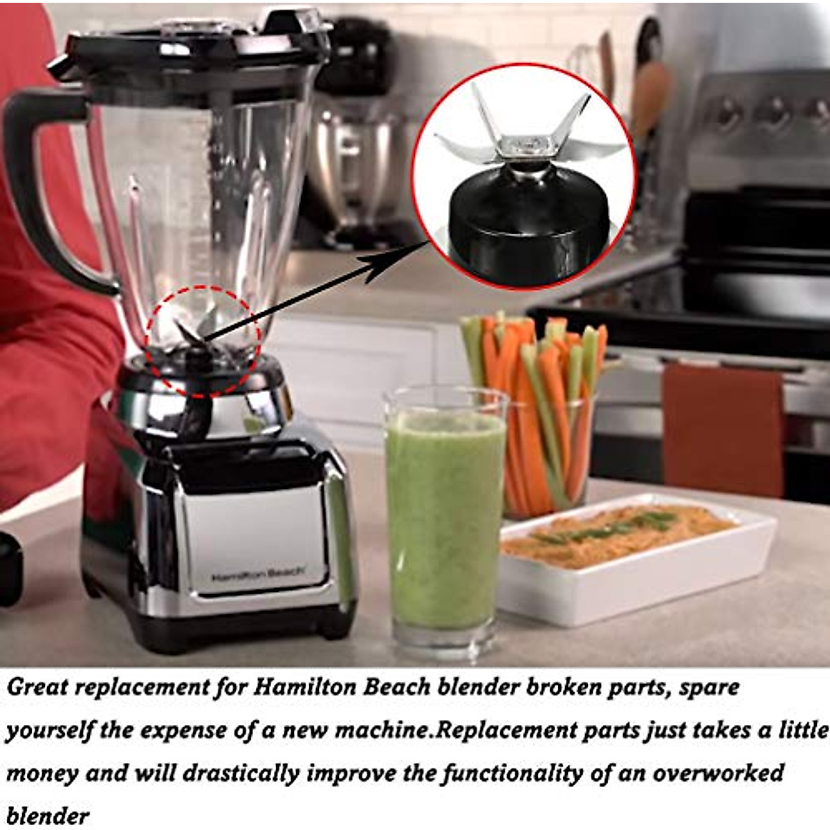 990140200 Blender Blade Replacement for Hamilton Beach 908,909,939,990140200 with Blender Gasket