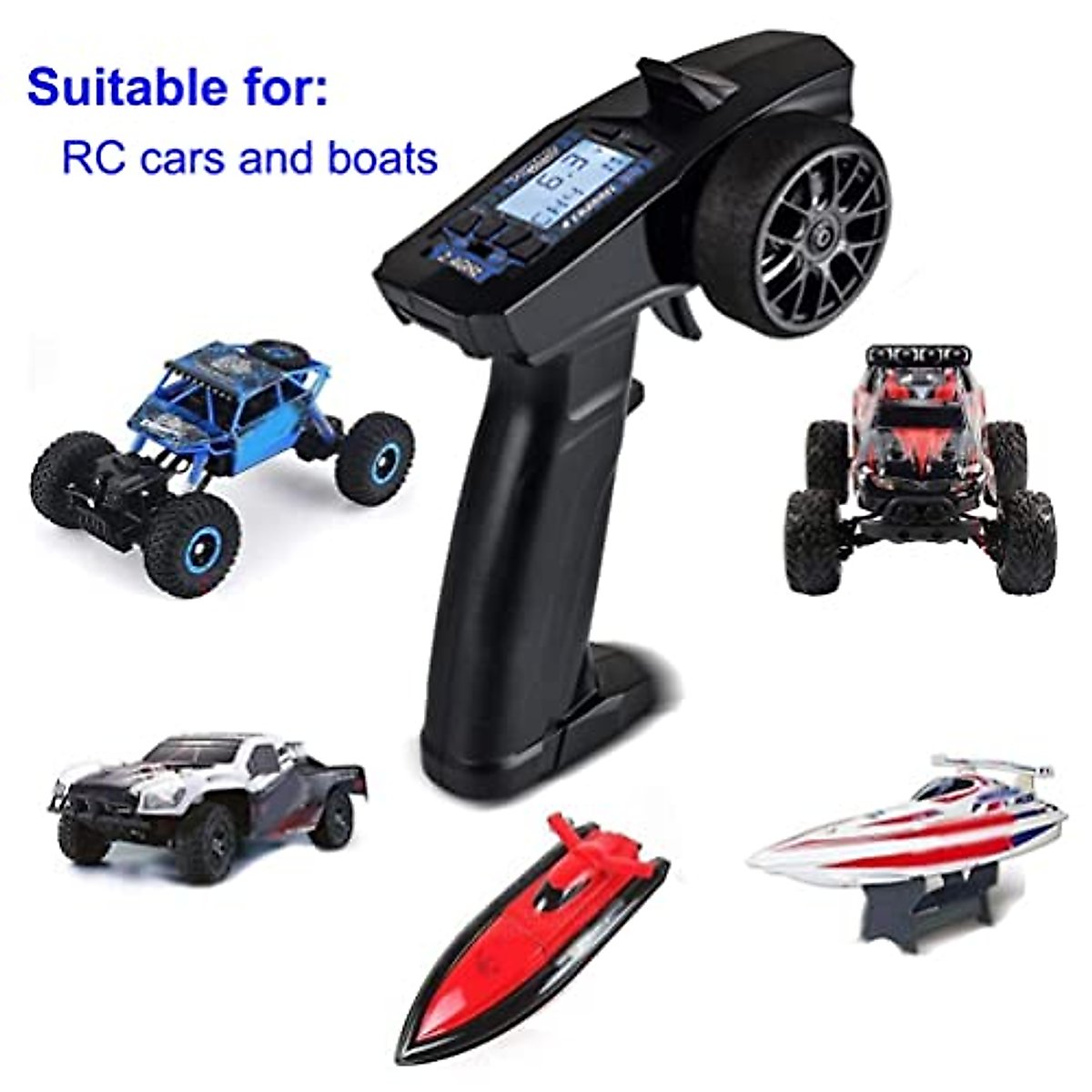 havcybin Turbo Racing P32 91803G-C 2.4G 4CH RC Remote and Receiver Controller LCD Display with Waterproof Radio Transmitter for RC Car Boat (91803-C)