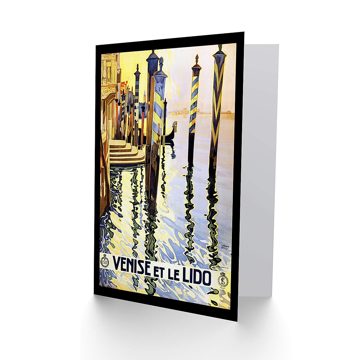 Wee Blue Coo TRAVEL VENICE ITALY CANAL GONDOLA ADVERT BIRTHDAY BLANK GREETINGS CARD