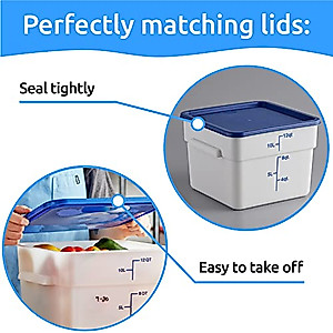 CUSINIUM 6 qt + 12 qt Square White Food Storage Container Set with Lids