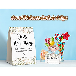 Garden Theme Shower Game,Guess How Many,Baby Shower Games,Wedding Shower Games,Baby Shower Decorations Gender Neutral,Bridal Shower Decoration,Birthday Party Game,50 guess Cards & 1 Sign -3