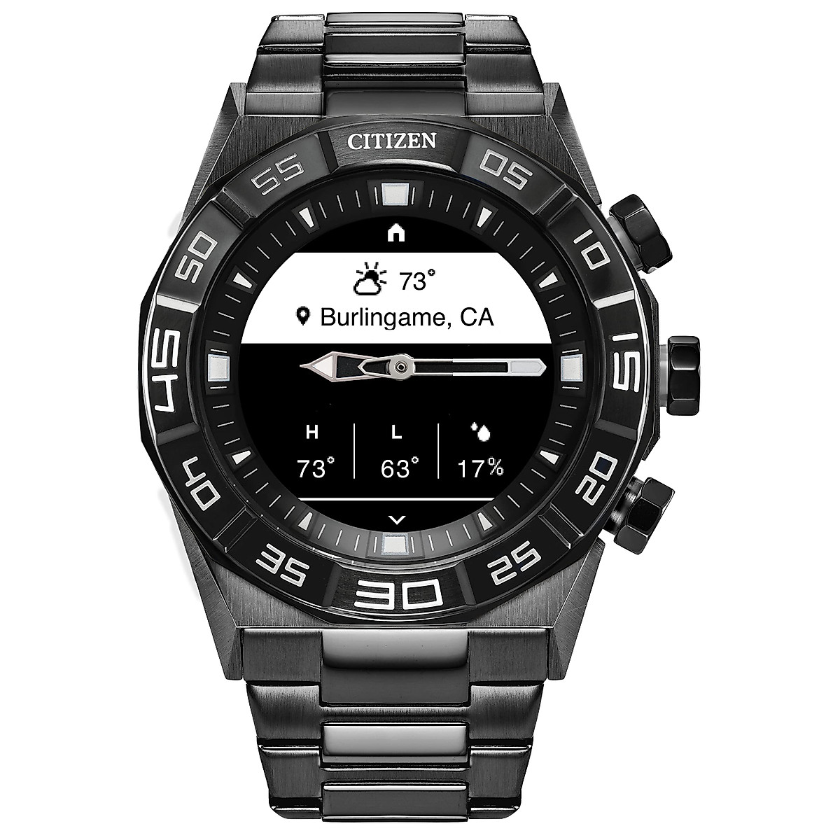 Citizen CZ Smart Gen 1 Hybrid smartwatch 44mm, Continuous Heart Rate Tracking, Fitness Activity, Golf App, Displays Notifications and Messages, Bluetooth Connection, 15 Day Battery Life
