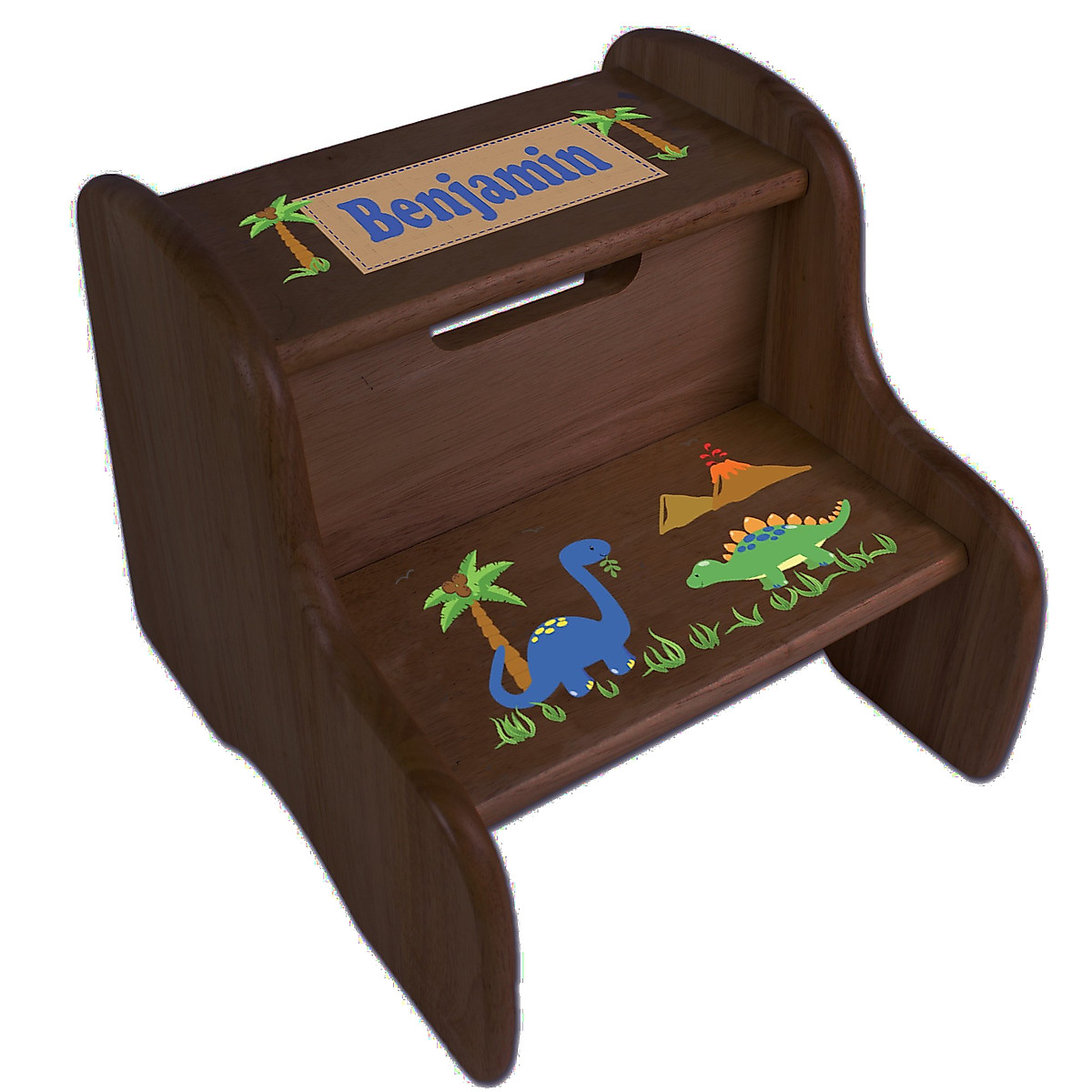 Personalized Espresso Step Stool (Dinosaur)