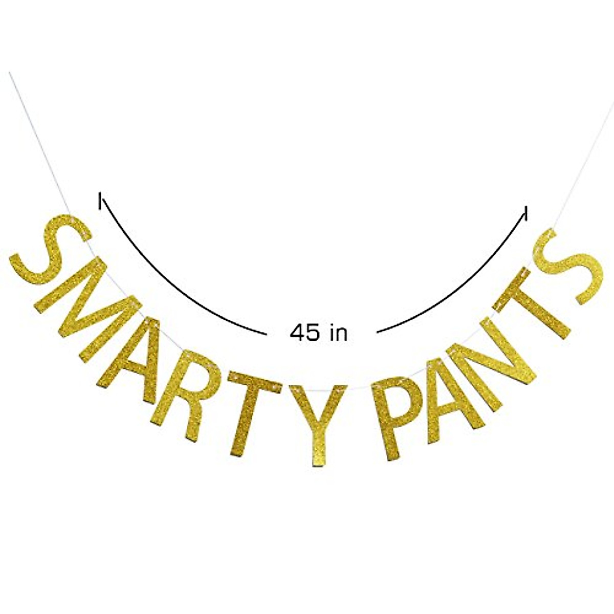 Smarty Pants Gold Glitter Banner Graduation Sign Photo Props Graduate Party Decorations High School Graduation College Grad Decor (Gold)
