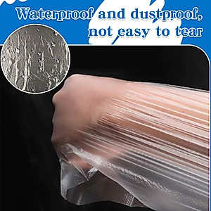 20 Pack Plastic Drop Cloth Sheets for Painting, 9x12 Feet Dust-Proof Clear Plastic Cloth for Furniture Cover