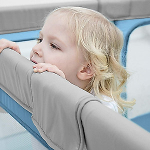 ROCSMAC Extra Large Baby Playpen for Babies and Toddlers, Indoor & Outdoor Large Sturdy Playard Activity Center with Non-Slip Base, Safe Baby Playpen Prevent Climbing Design for Infants 79 X 71X 27‘’