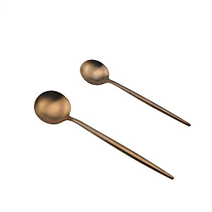 JASHII 18/10 Stainless Steel 5-Piece Matte Rose Gold Flatware Set,Dinner Knife Fork Salad Fork Dessert Spoon, Service for 1, Luxury Silverware Cutlery Utensil Sets