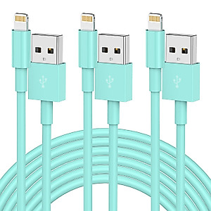 QZIIW iPhone Charger Cable 10 Ft [Apple MFI Certified], 3Pack 10 Feet Long USB to Lightning Cable, Apple Charging Power Cord 10 Foot for iPhone 14 13 12 11 Pro Max Mini XR XS X 9 8 7Plus 6 ipad-Blue