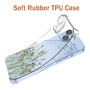 OEURVQO for Galaxy A40 Samsung A40 SM-A405F Case Clear Floral Flower Pattern Soft TPU Shockproof Bumper Anti-Scratch Protective Phone Cover for Samsung Galaxy A40 (Little Wild flowers)