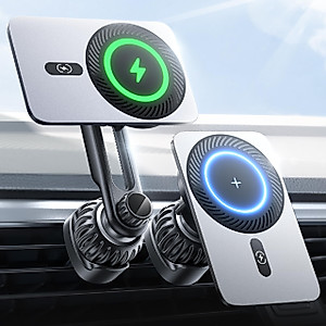 LISEN for Magsafe Car Mount Charger iPhone 15,15W Wireless Car Charger Mount,Magnetic Air Vent Car Phone Holder,with Fast Car Charger and Cable for iPhone 15/Pro/Plus/Pro Max/iPhone 14/13/12 Series
