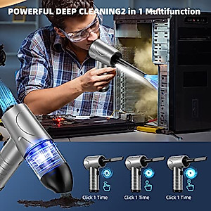 Compressed Air Duster,100000RPM Cordless Air Duster & Vacuum Cleaner 2 in 1, Portable Rechargeable Air Blower, 7500MAH Reusable Electric Air Duster- Good Replacement for Compressed Air Can