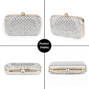 GUOZI Womens Handmade Embroidery Rhinestones Vintage Clutch Evening Handbag Shoulder Bag Purses for Wedding Prom Party