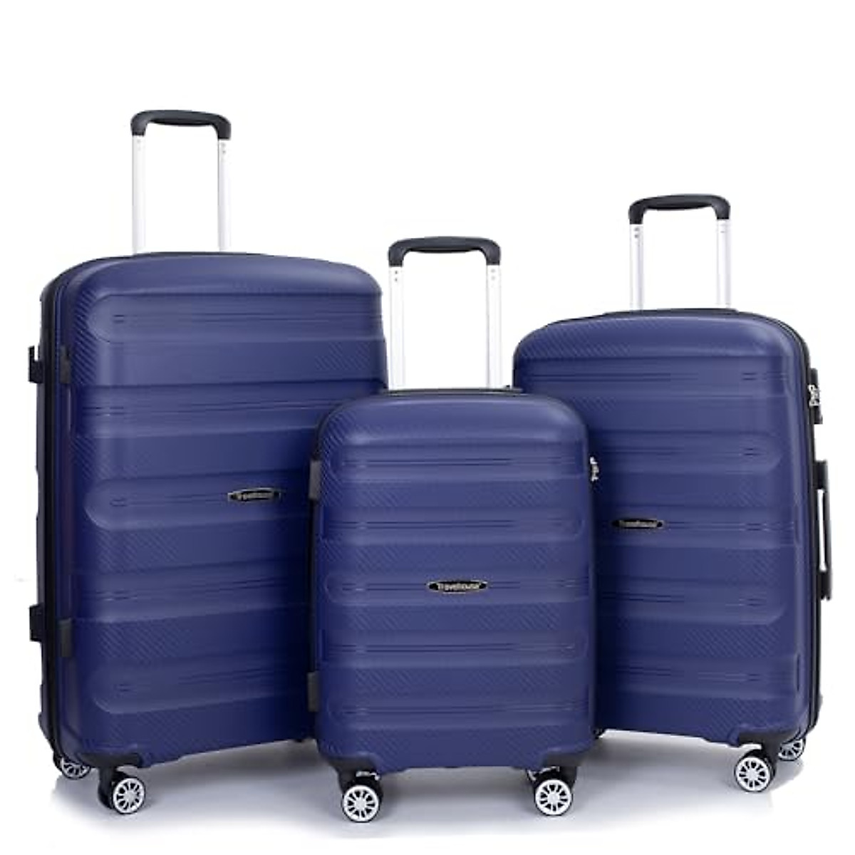 Tripcomp Hardshell Luggage Sets 3 Piece, Lightweight Suitcase Set with Spinner Wheels TSA Lock, Travel Carry-on and Checked Luggage, 3-Piece Set(20/24/28), Dark Bule