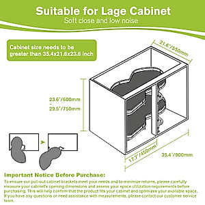 Kinchoix Blind Corner Cabinet Pull Out Organizer, Soft Close Swing Left Pull Out Cabinet Organizer 36inch, Corner Cabinet Lazy Susan for Corner Cabinet Blind Shelf, 2 Tiers Tray, Adjustable Height