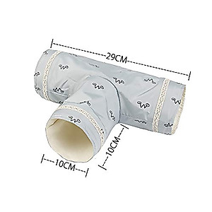 Collapsible Small Animal Play Tunnel Pet Toy Guinea Pig Chinchillas Mice Rats Hamster Tunnel Cage House Accessories (Blue, 3 Ways)