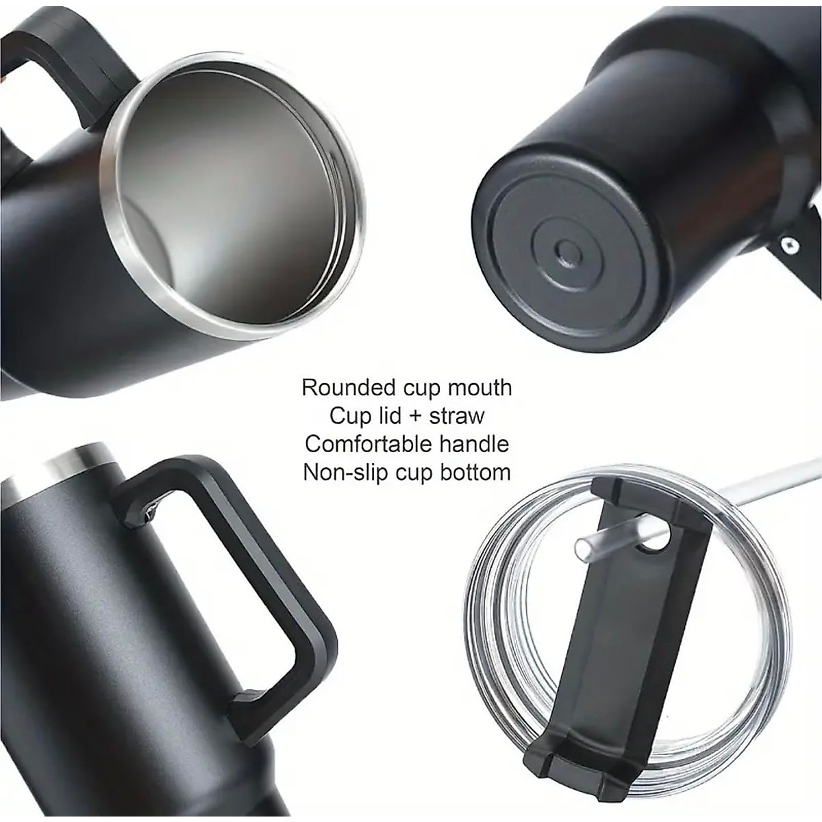 40 oz Insulated Stainless Steel Water Bottle with Lid,Handle and straw, Insulated Mug for Hot and Cold as Travel Gifts,Coffee/tea/Beverages Tumbler and Thermos