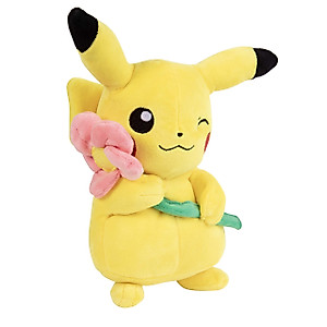 Pokémon 8" Pikachu with Flower Plush - Officially Licensed - Quality & Soft Stuffed Animal Toy - Add to Your Collection! - Gift for Kids & Fans of Pokemon