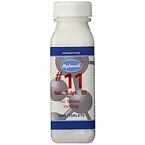 Cold and Flu Medicine, Nausea Relief, Homeopathic Treatment, Hyland's Cell Salts #11 Natrum Sulphuricum 6X Tablets, 1000 Count