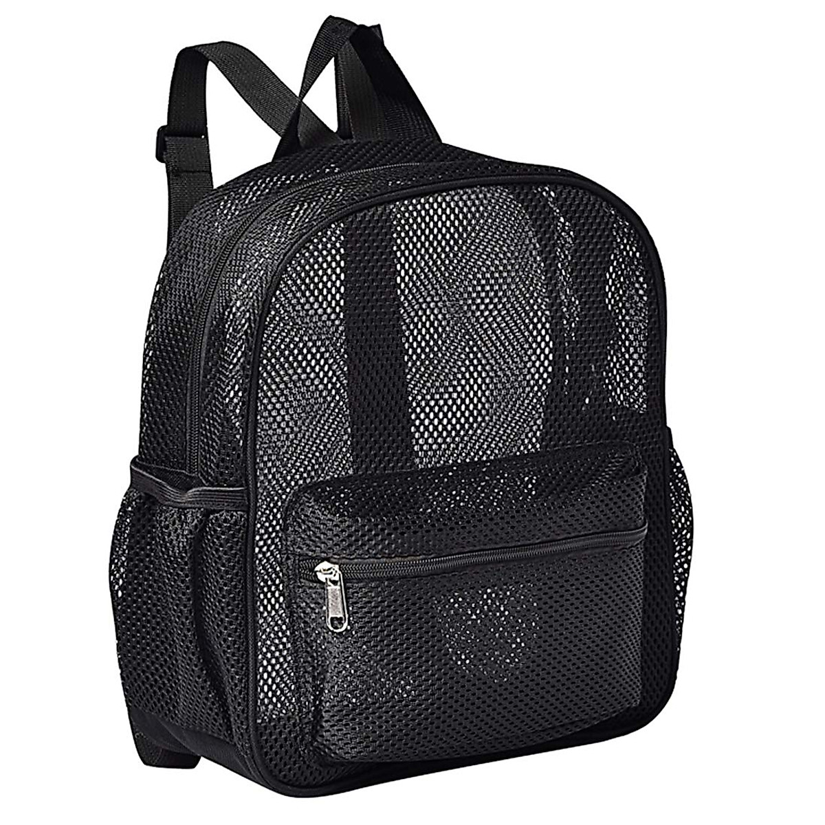 Semi-Transparent Mesh Backpack Mini Small Mesh Backpack for Beach Swimming Travel Outdoor Sports (Black)