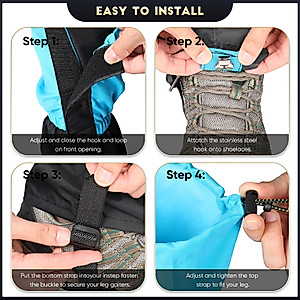 2 Pairs Waterproof Kids Leg Gaiters Adjustable Snow Boot Gaiters Protective Hiking Gaiters Sky Blue Navy Blue Leg Boot Gaiters for Girl Boy Outdoor Hiking Climbing Snowshoeing Children 5-12 Years Old