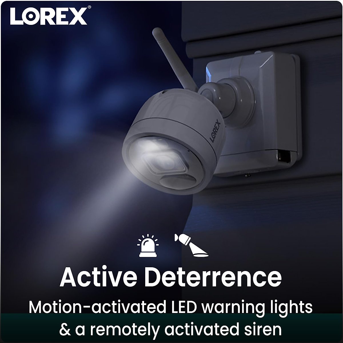 Lorex 2K Security Camera System with 32GB NVR – 8 Channel Battery Operated Wire Free Home Security System with 4 Cameras – Active Deterrence, Person Motion Detection, Weatherproof Outdoor & Indoor