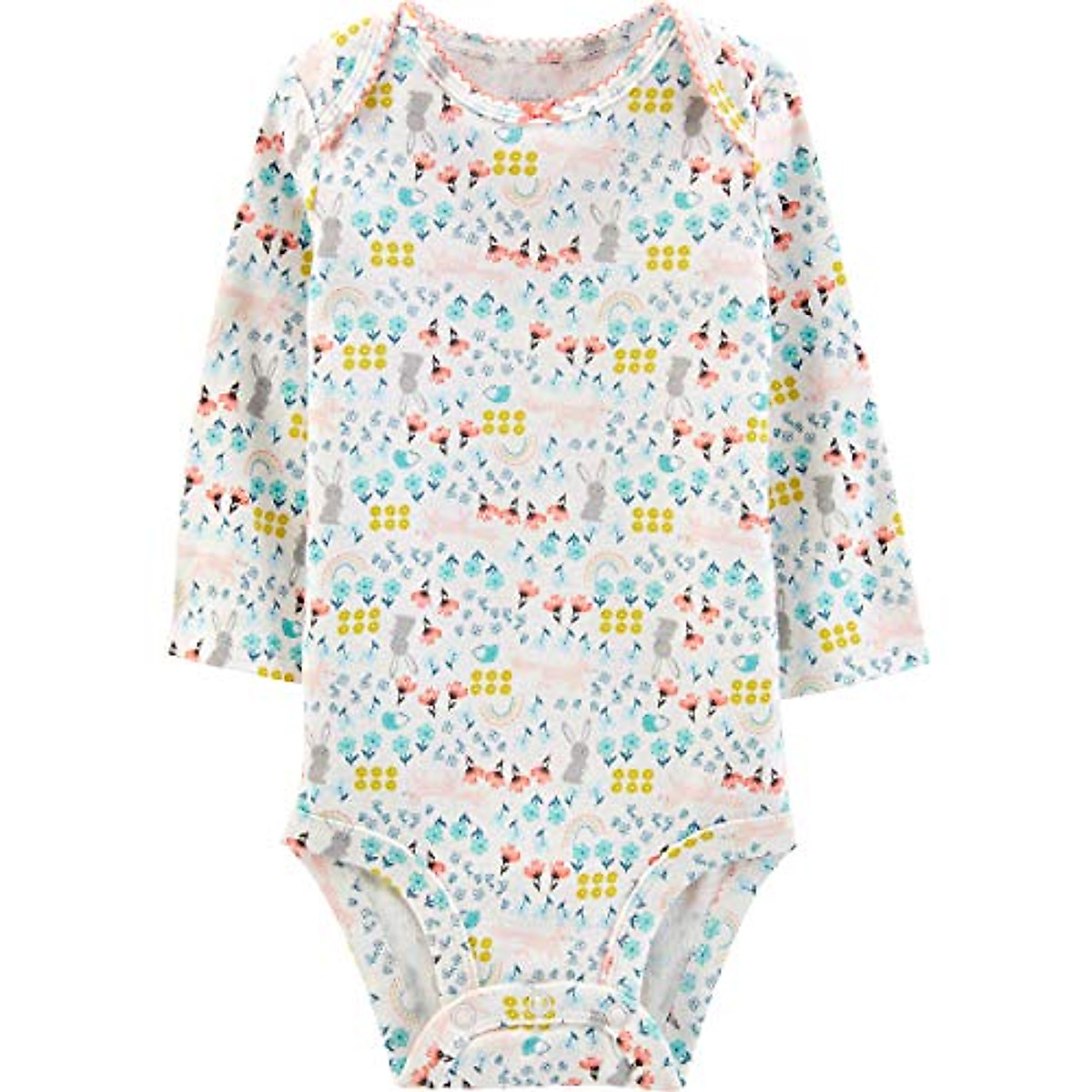 Simple Joys by Carter's Baby Girls' 5-Pack Long-Sleeve Bodysuit, Dots/Floral/Hearts/Owl, 0-3 Months