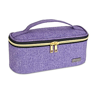 LUXJA Nail Polish Organizer - Holds 12 Bottles (15ml - 0.5 fl.oz), Nail Polish Case for Polish and Small Tools, Purple