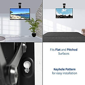 VIVO Electric Ceiling TV Mount for 32 to 70 inch Screens, Large Flip Down Motorized Pitched Roof VESA Mount, Master Pack, Black, MOUNT-E-FD70