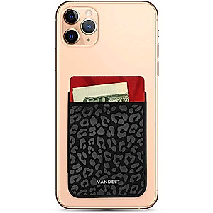 VANDEL Pocket – Stick-On Fabric Phone Wallet Stick On for Women, Cute Credit Card Holder for Phone Case, Stick On Back of Phone Fabric Sleeve for iPhone Pocket, Stretchy Wallet Phone Case