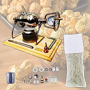 Stainless Steel Fire Heating Popcorn Machine- Manual Old Chinese Traditional Popcorn Machine, With Pressure Gauge, Slow Heating, For Home Use