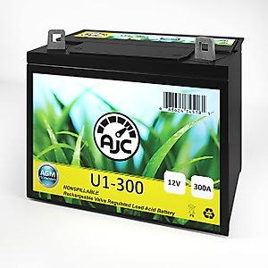 AJC Battery Compatible with John Deere X350 42-in Deck U1 Lawn Mower and Tractor Battery