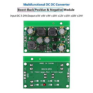 DC-DC Boost Voltage Converter Positive Negative Output Module Power Regulator Volts Transformer Board Output Voltage ±12VDC