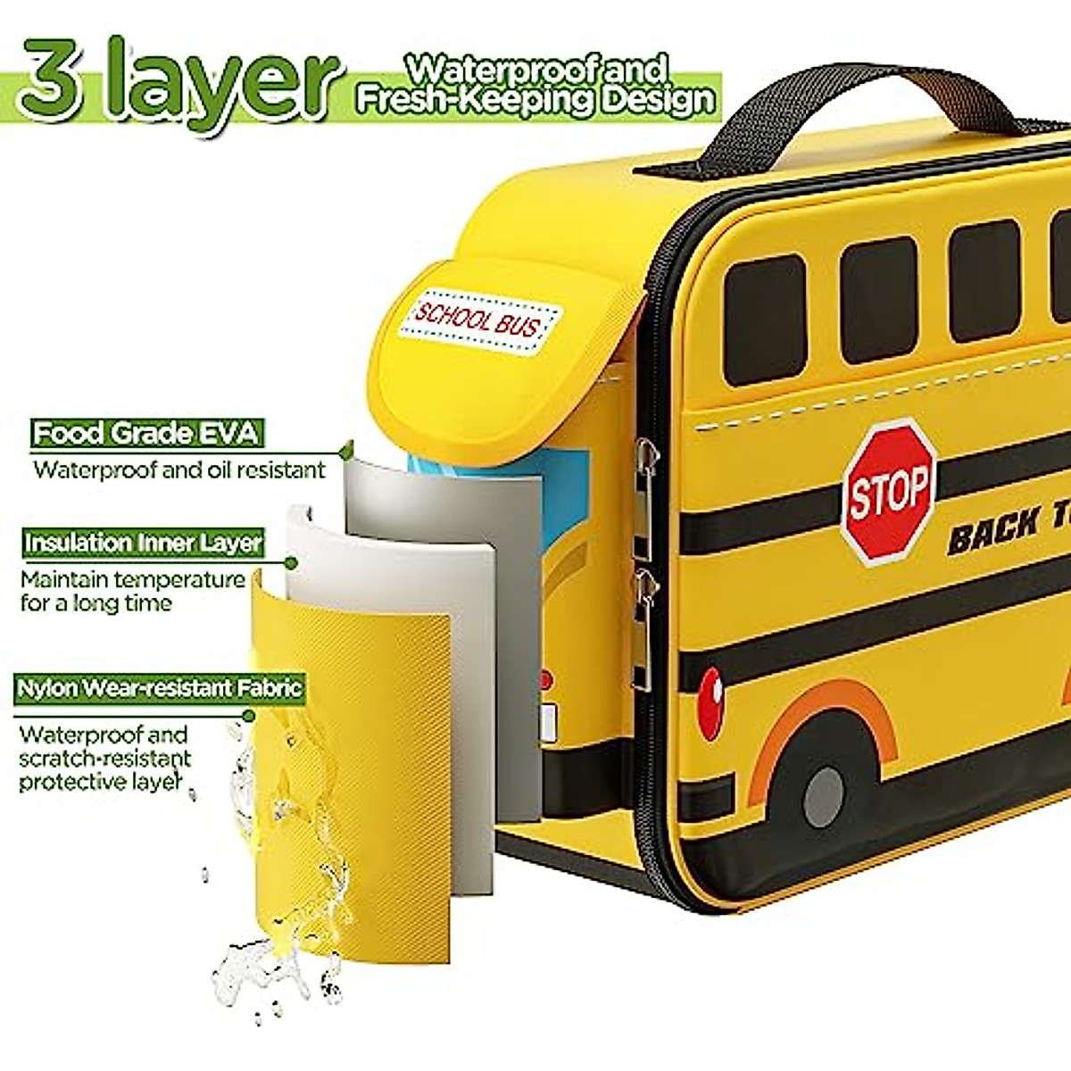 HOMETALL Bento Lunch Box Kit - Lunch Box Kids with Insulated Lunch Bag and Fun Accessories, 1450ML-6 Compartment Leak-Proof Bento Box, Suitable for Kids Go to School, Picnics, BPA-Free