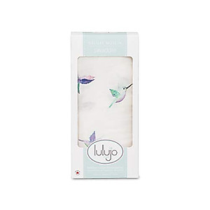 lulujo Baby Swaddle Blanket| Unisex Softest Bamboo Viscose Muslin Swaddle Blanket| Neutral Receiving Blanket for Girls & Boys 47in x 47in Hummingbird