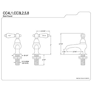 Kingston Brass CC4L1 Vintage Basin Tap Faucet, Polished Chrome
