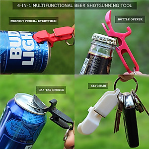 Beer Bong Funnel with Valve - Extra Long 2.5 feet (30 inch) Kink Free Tube - Shotgun Keychain Tool Bottle Opener - Premium Funnel for Beer Drinking Games, College Parties, spring break