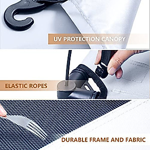 SweetBin S/M/L Outdoor Elevated Dog Cot with Canopy & Side Shade for Camping Small Medium Dogs (Carry Bag), Portable Cooling Raised Dog Bed with and Side for Beach