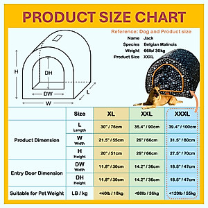 2 in 1 Extra Large Pet Winter House Convertible to Bed with Warm Cushion Mat, 2 Way Indoor Outdoor Portable Dog Kennel, Removable Washable Cover (XL Starry Sky)