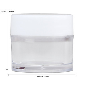 Beauticom High-Graded 7 Grams/7 ML (Quantity: 24 Packs) Thick Wall Crystal Clear Plastic LEAK-PROOF Jars Container with White Lids for Cosmetic, Lip Balm, Lip Gloss, Creams, Lotions, Liquids