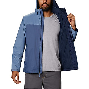 Columbia Men's Glennaker Lake Lined Rain Jacket, Dark Mountain/Bluestone, Small