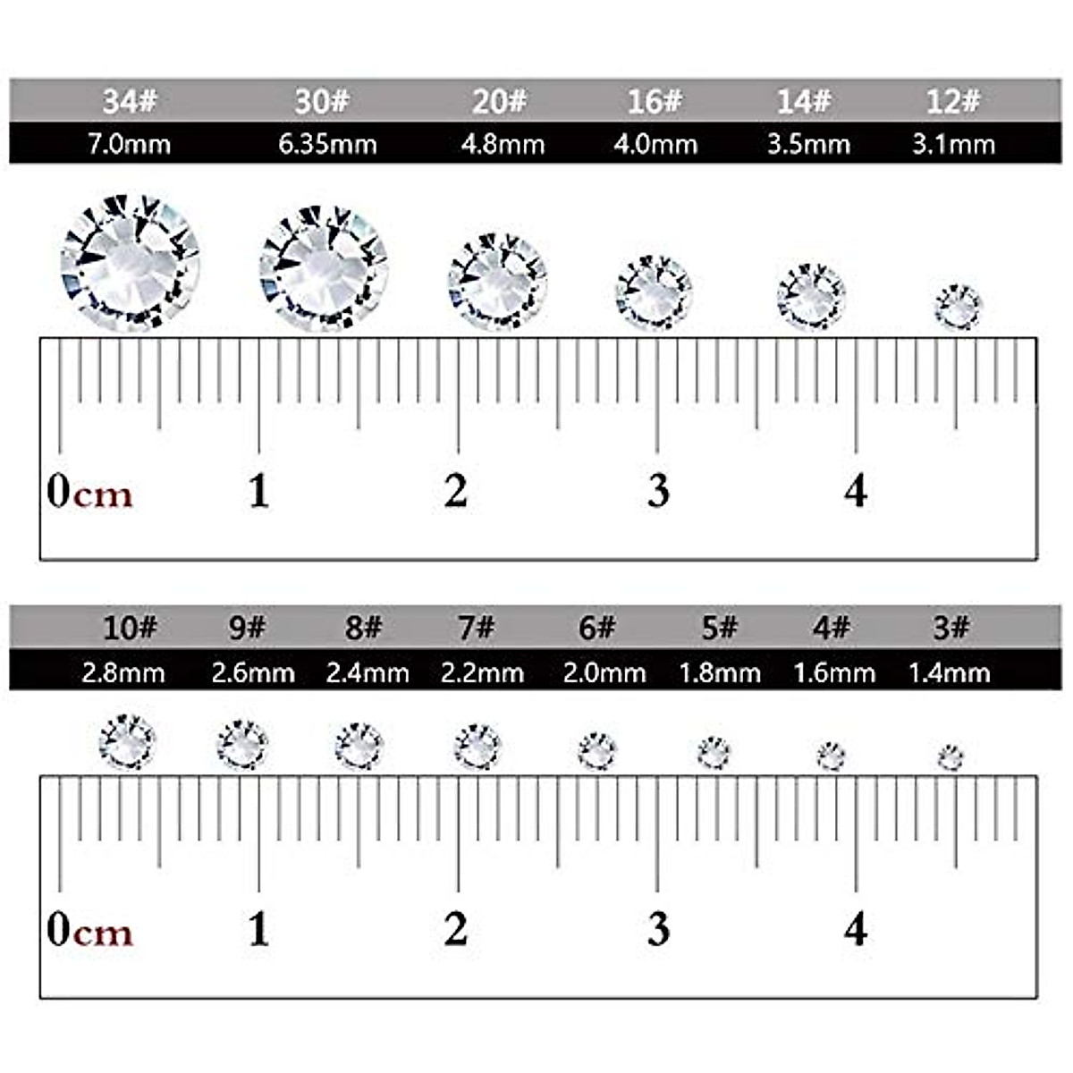 Onwon 1440 Pieces SS16 / 4mm Clear Crystal Flat Back Brilliant Round Rhinestones Glass Stones Glitter Gems Transparent Faux Diamond (Clear)