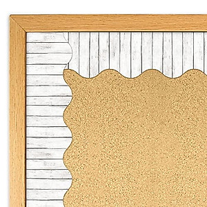 White Wood Scalloped Bulletin Board Border Trim for Classroom School Decoration Teacher Students Supply for Chalkboard Whiteboard 52 ft