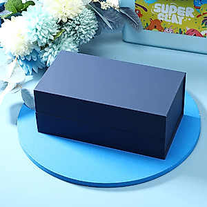 Zonon 2 Pieces Trading Card Storage Box Magnetic Baseball Football Cards Holder Container 600 Standard Sized Card Sleeves Hold Storage Case for Grade Gaming Cards (Blue, Small)