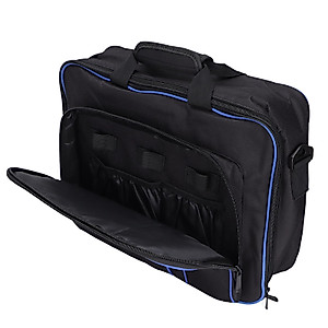 Travel Carrying Bag Portable Travel Carrying Bag Large Capacity Protective Console Case for PS5 Games Controller and Game Console Storage Pack for PS5(Blue Black)