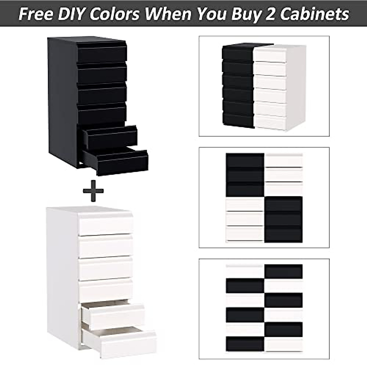 Aobabo 6 Drawer Chest Storage Cabinet Used Under Desk, Modern Floor Storage for Office Living Room Bedroom,6-Layer Vertical Drawer Cabinet for Home&Office…