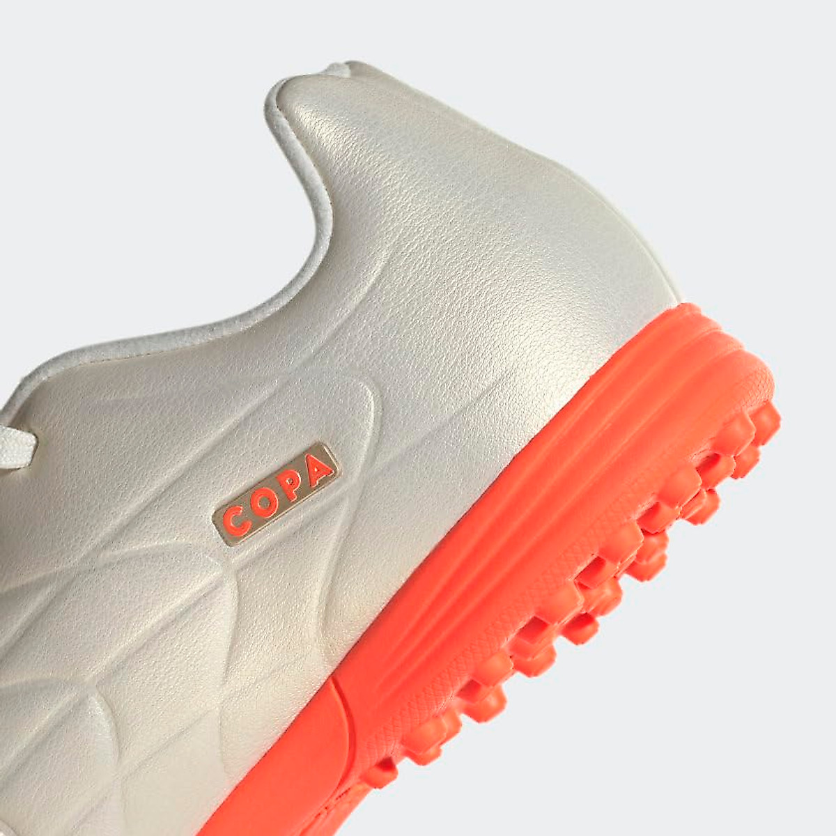 adidas Copa Pure.3 Turf Football Shoe, Off White/Team Solar Orange/Off White, 13.5 US Unisex Little Kid